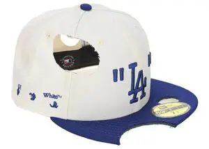 Off-White X New Era La Dodgers Fitted Cap - Cream/blue