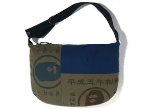 A BATHING APE Japan Graphic Furoshiki Bag - Indigo Khaki