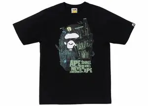 A BATHING APE Halloween Mansion Ape Head Tee Shirt - Black