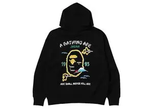 A BATHING APE Loose Fit Pullover Hoodie - Black