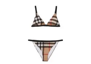 Burberry Check Triangle Bikini - Archive Beige