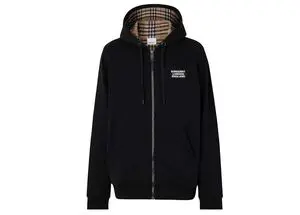 Burberry Cotton Blend Zip Hoodie - Black | Editorialist