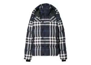 Burberry Detachable Hood Night Check Puffer Jacket