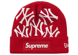 Supreme New York Yankees New Era Box Logo Beanie - Red