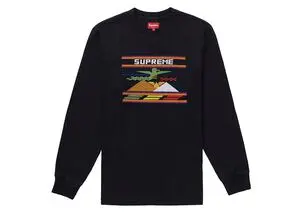 Supreme Needlepoint Patch Long Sleeve Top - Black