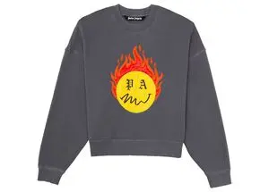 Palm Angels Burning Head Sweatshirt - Black
