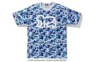 A BATHING APE Keith Haring Abc Tee Shirt Navy Camo