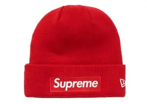 Supreme New Era Box Logo Beanie - Red