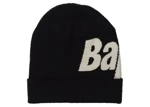 A BATHING APE Knit Spellout Cap - Black
