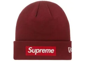 Supreme New Era Box Logo Beanie - Cardinal