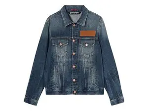 Palm Angels Embroidered Denim Jacket - Blue/brown
