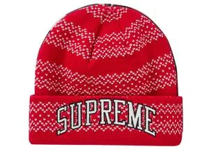 Supreme New Era Split Beanie - Red