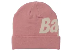 A BATHING APE Knit Spellout Cap - Pink