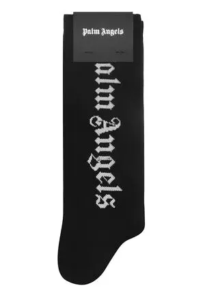 Palm Angels Gothic Logo Socks - Black