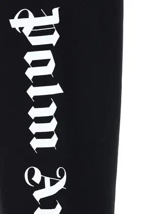 Palm Angels Gothic Logo Print Track Pants - Black/white