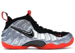 Nike Foamposite Pro Sneakers - Metallic Silver/black/bright Crimson