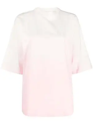 Palm Angels Gradient Overlogo Tee Shirt - Coral/white