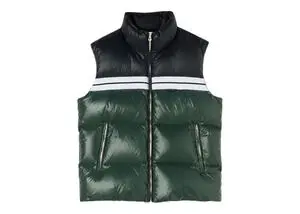 Palm Angels Classic Track Puffed Vest - Green/black