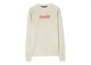 Palm Angels Burning Logo Classic Longsleeve T-shirt - Off White/black