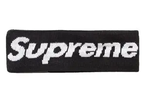 Supreme New Era Big Logo Headband - Black
