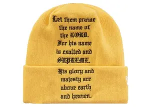Supreme New Era Psalm Beanie - Yellow