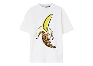 Palm Angels Leopard Banana Classic T-shirt - White/yellow