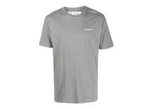 Off-White Off Off Wave Outl Diag Slim Short Sleeve Tee Shirtin - Grey/white