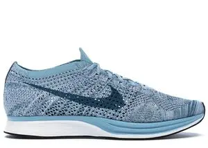 Nike Flyknit Racer Sneakers - White/legion Blue/mica Blue