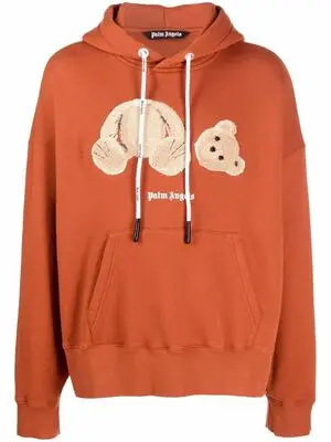 Palm Angels Bear Motif Hoodie - Brick Red