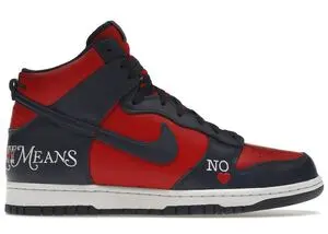 Nike Dunk High Supreme Any Means Sneakers - Navy Blue/red/white