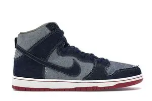 Nike Dunk High Reese Forbes Denim Sneakers - Midnight Navy Blue