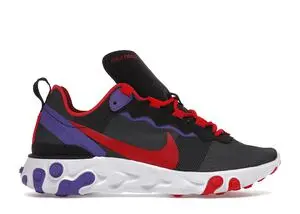 Nike React Element 55 Sneakers - Black/university Red/purple