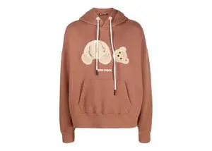 Palm Angels Bear Motif Hoodie - Brown