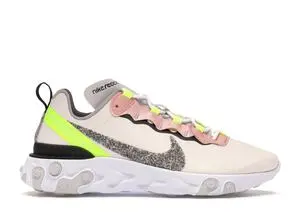 Nike React Element 55 Premium Sneakers - Light Soft Pink/black/volt