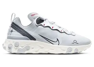 Nike React Element 55 Premium Schematic Sneakers - Pure Platinum/black/sail
