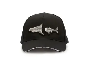 Palm Angels Broken Shark Cap - Black/grey