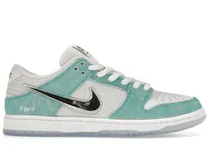 Nike Sb Dunk Low April Skateboards - Turbo Green/metallic Silver