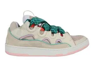 LANVIN Curb Sneaker Beige/pink/teal
