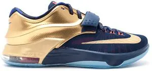 Nike Kd 7 Gold Medal Sneakers - Midnight Navy Blue/metallic Gold/bright Crimson