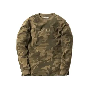 Kith Classic Logo Long Sleeve Tee Shirt Woodland Camo