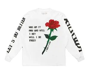 KID CUDI Rose Long Sleeve Tee Shirt