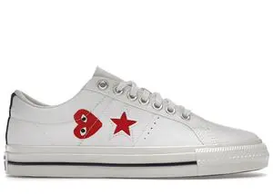CONVERSE One Star Ox Comme Des Garcons Play Sneakers - Cloud Dancer/red/white
