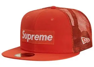 Supreme Box Logo Mesh Back New Era Cap - Orange