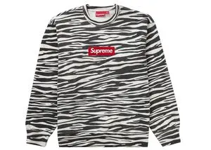 Supreme Box Logo Crewneck Sweatshirt - Zebra