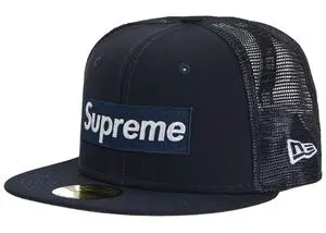 Supreme Box Logo Mesh Back New Era Cap - Navy Blue