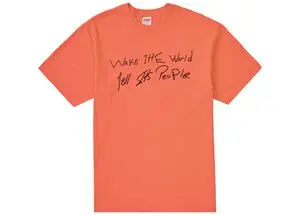 Supreme Buju Banton Wake The World Tee Shirt - Neon Orange