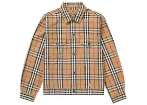 Supreme Burberry Denim Trucker Jacket - Beige