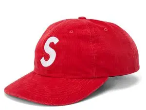 Supreme Fine Wale Corduroy S Logo 6-panel Cap - Red