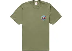 Supreme Fdny Engine 9 Tee Shirt - Light Olive