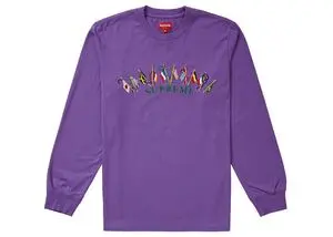 Supreme Flags Long Sleeve Top - Violet